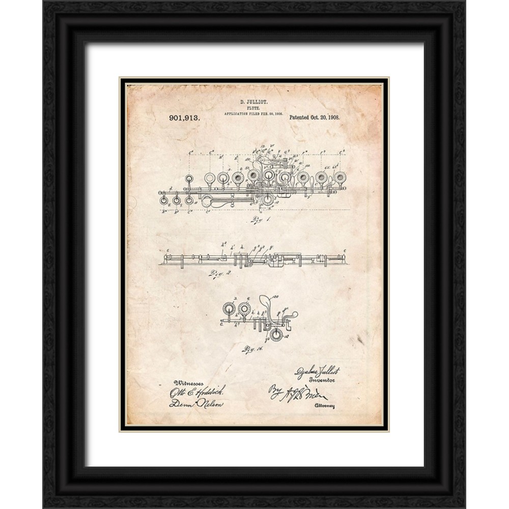 Borders, Cole 15x18 Black Ornate Wood Framed with Double Matting Museum ...