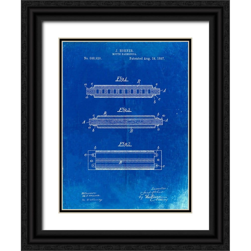 Borders, Cole 15x18 Black Ornate Wood Framed with Double Matting Museum ...