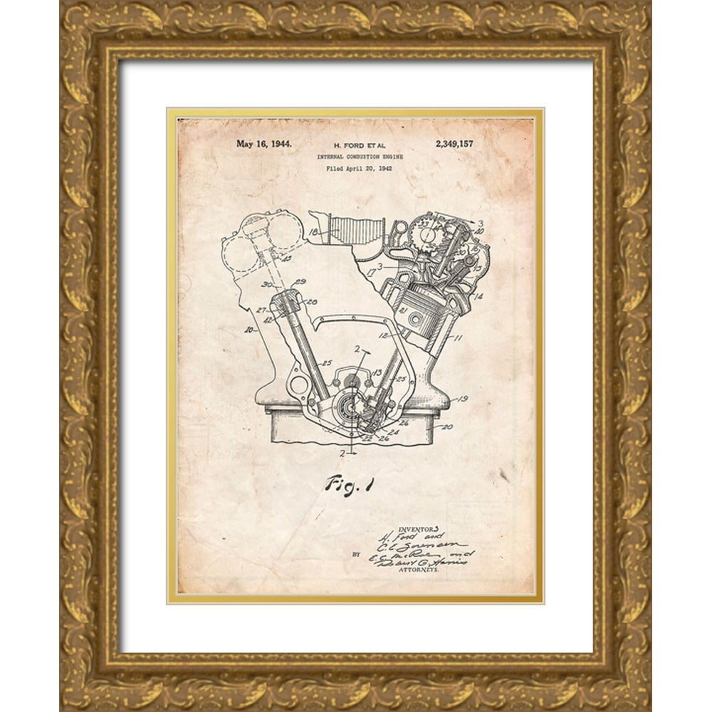 Borders, Cole 15x18 Gold Ornate Wood Framed with Double Matting Museum ...