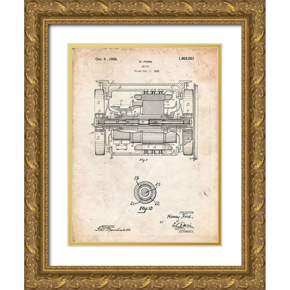 Borders, Cole 15x18 Gold Ornate Wood Framed with Double Matting Museum ...