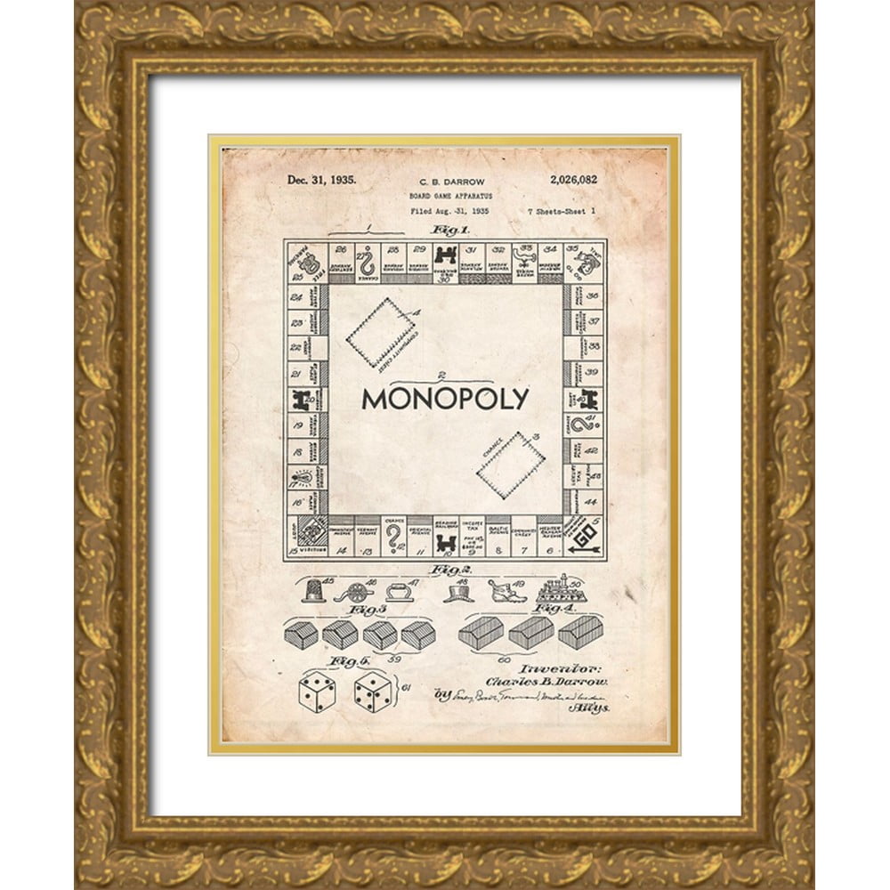 Borders, Cole 15x18 Gold Ornate Wood Framed with Double Matting Museum ...