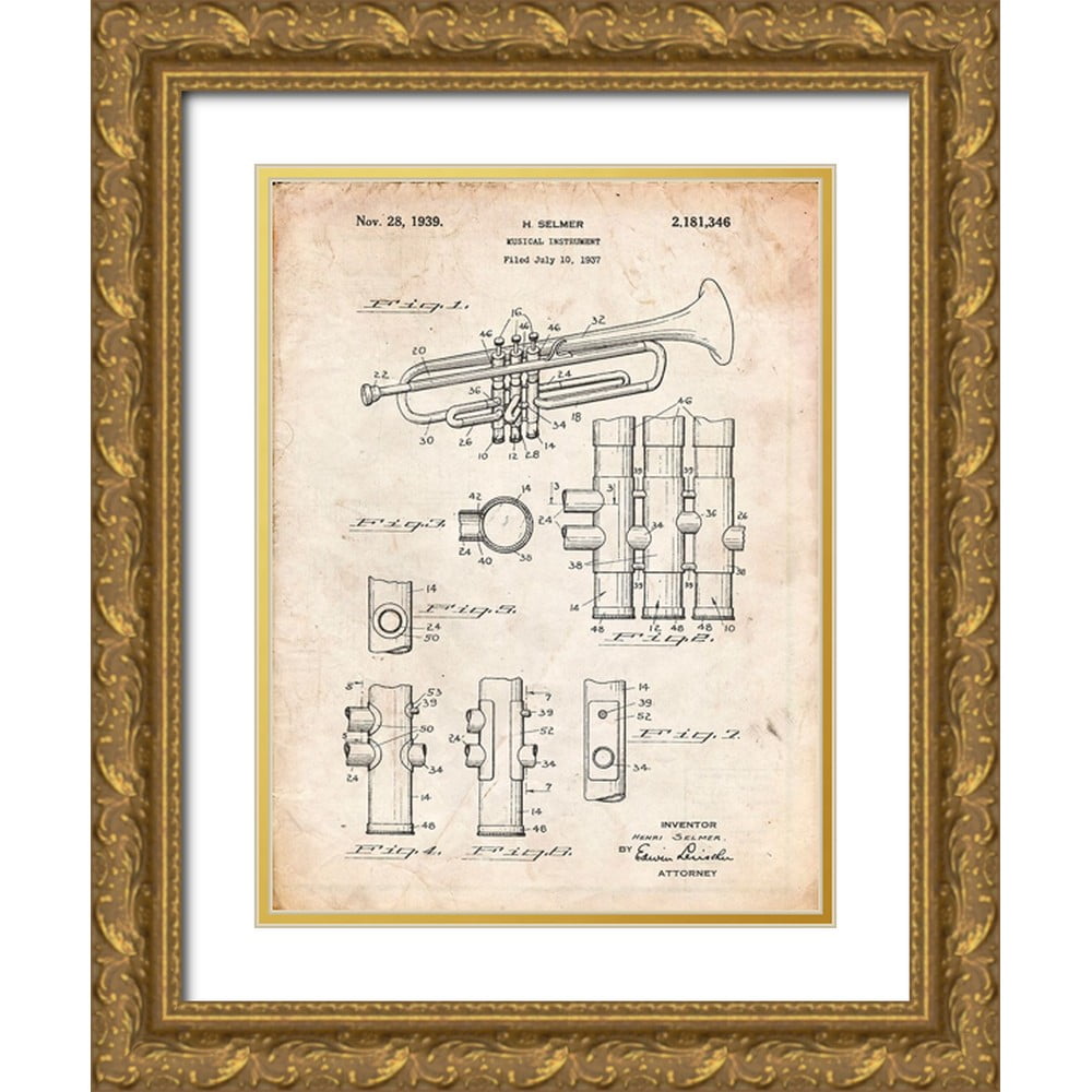 Borders, Cole 15x18 Gold Ornate Wood Framed with Double Matting Museum ...