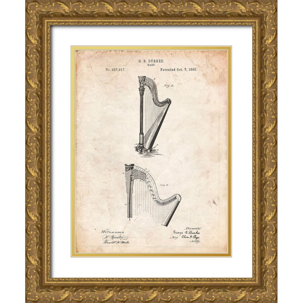 Borders, Cole 15x18 Gold Ornate Wood Framed with Double Matting Museum ...