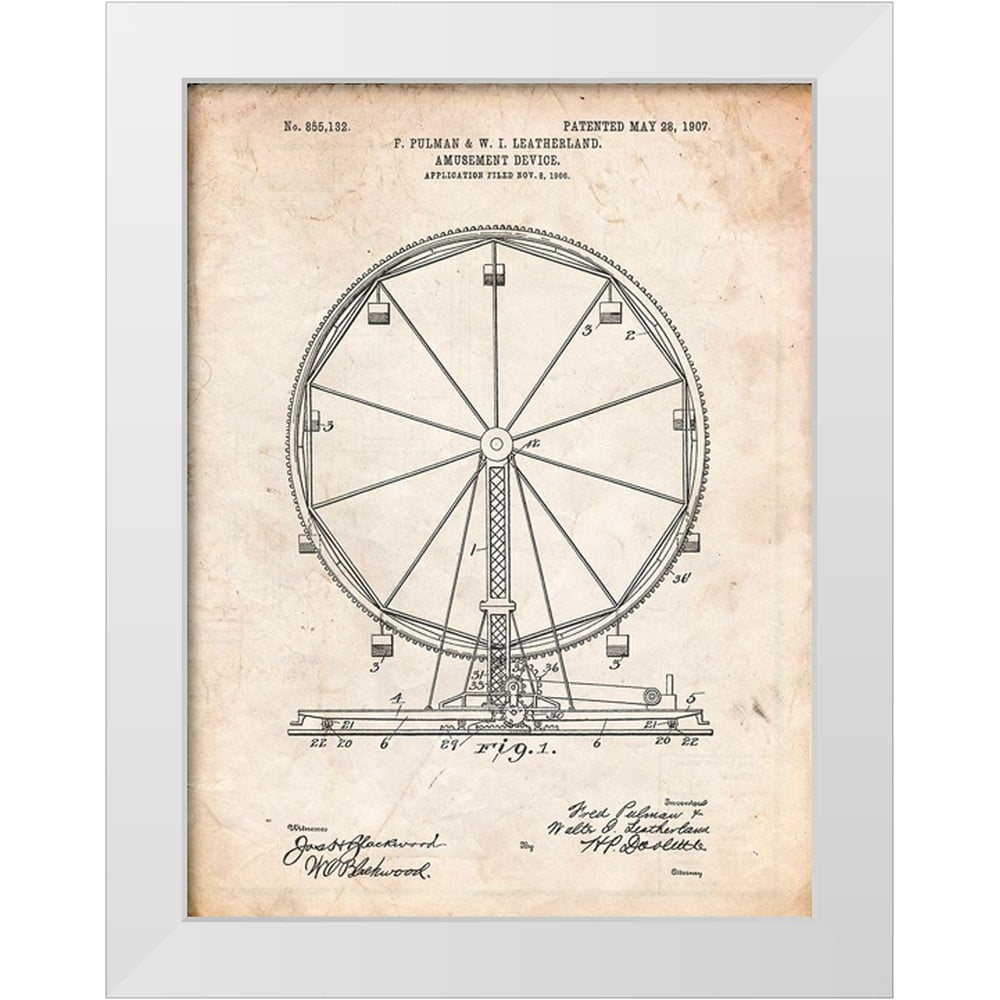 Borders, Cole 15x18 White Modern Wood Framed Museum Art Print Titled ...