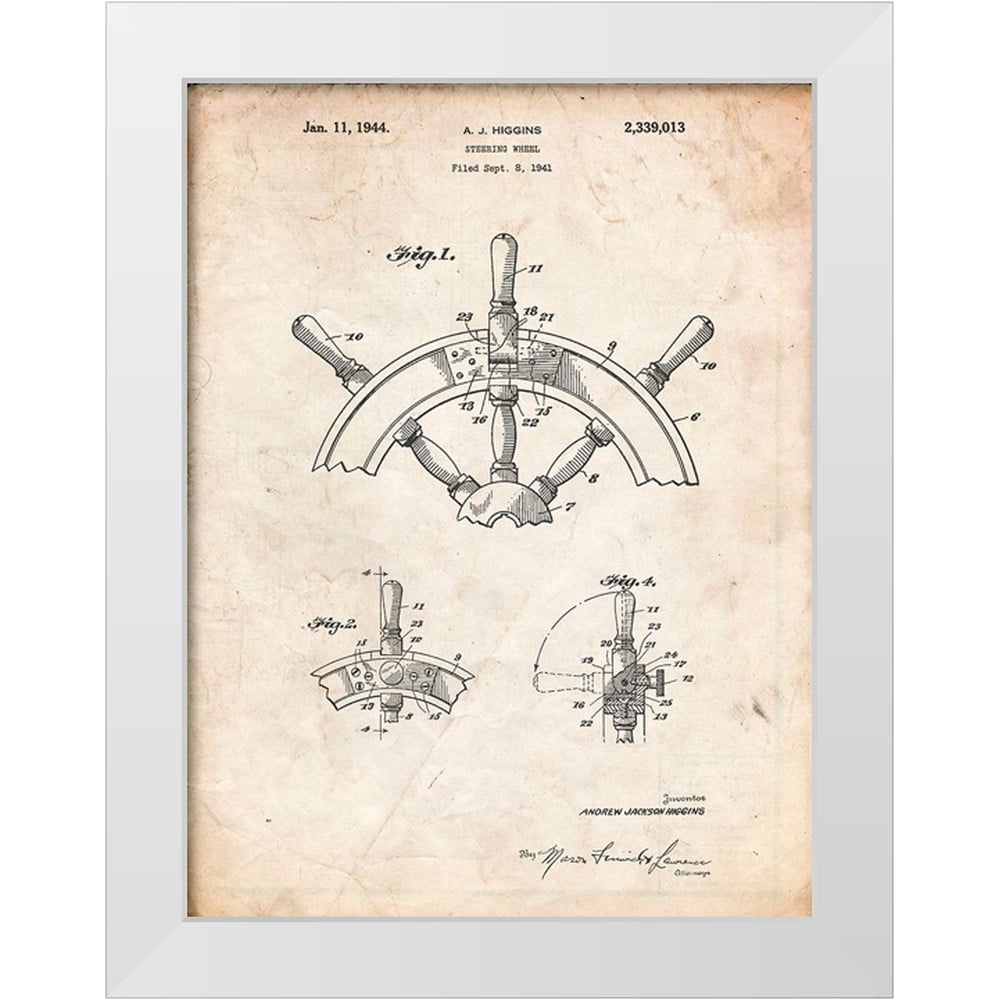 Borders, Cole 15x18 White Modern Wood Framed Museum Art Print Titled ...