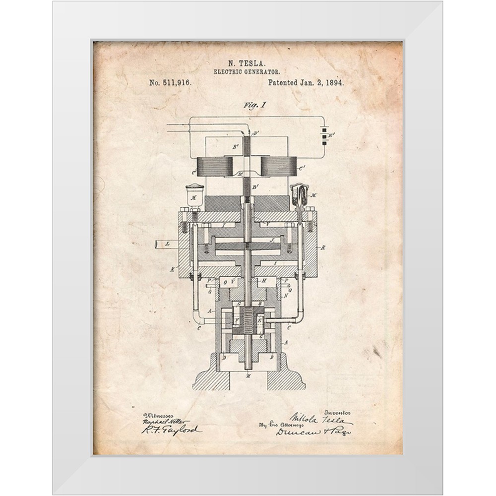 Borders, Cole 15x18 White Modern Wood Framed Museum Art Print Titled ...
