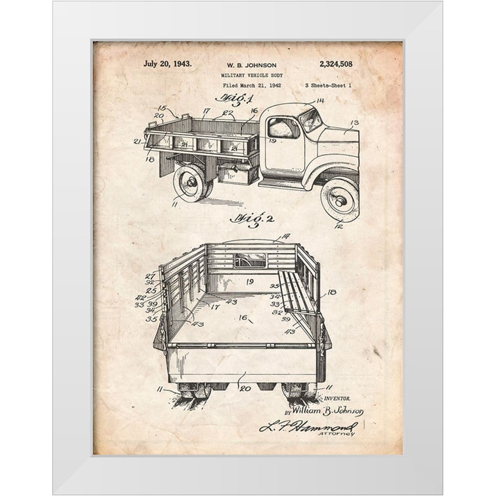 Borders, Cole 15x18 White Modern Wood Framed Museum Art Print Titled ...