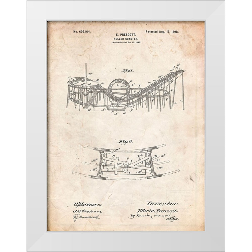 Borders, Cole 15x18 White Modern Wood Framed Museum Art Print Titled ...