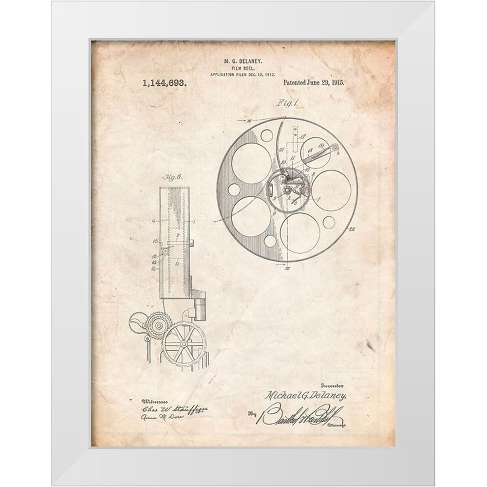Borders, Cole 15x18 White Modern Wood Framed Museum Art Print Titled ...