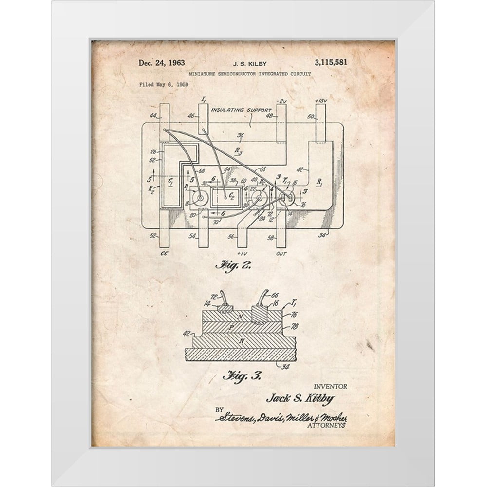 Borders, Cole 15x18 White Modern Wood Framed Museum Art Print Titled ...