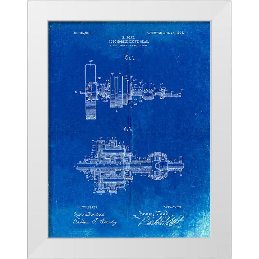 Borders, Cole 15x18 White Modern Wood Framed Museum Art Print Titled ...