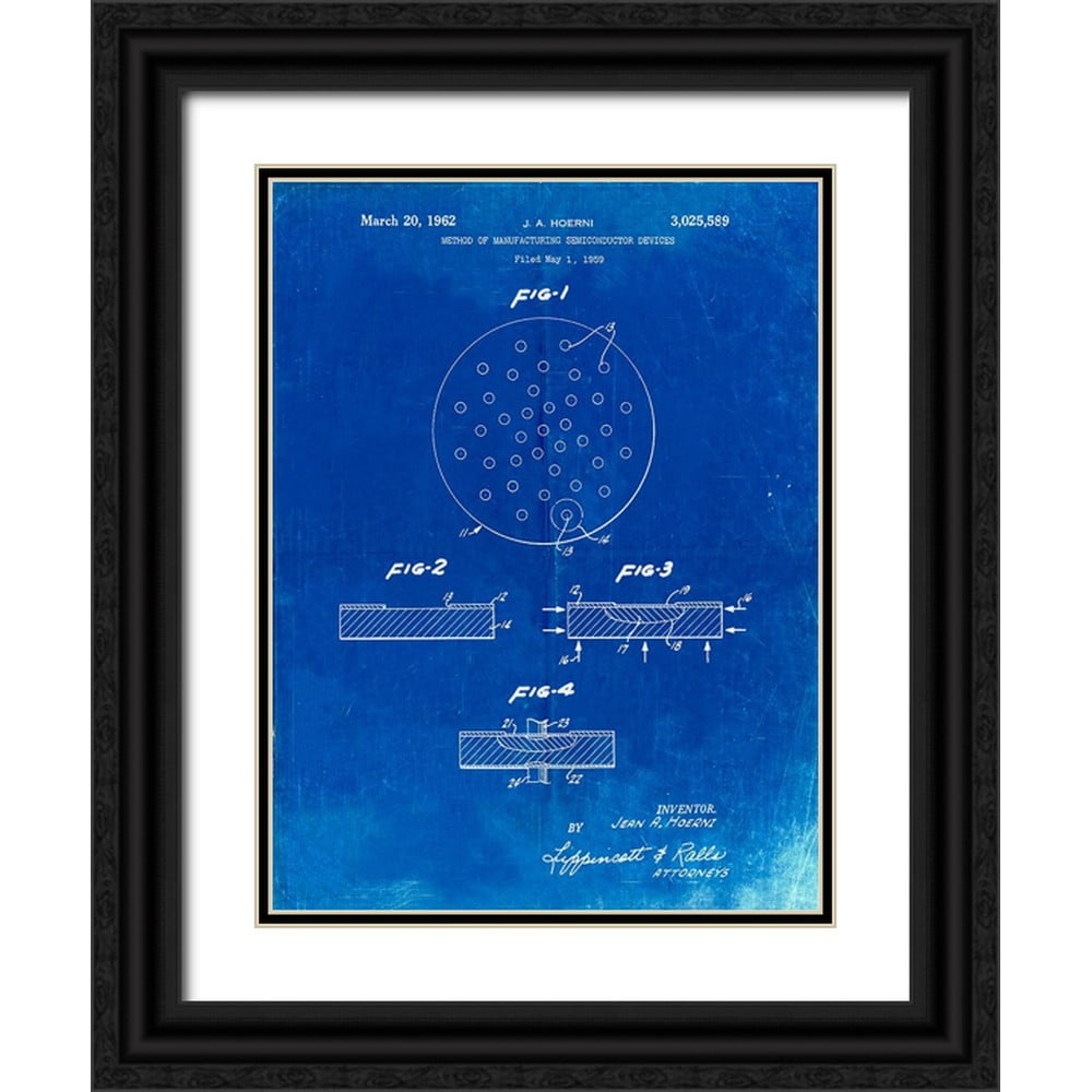 Borders, Cole 19x24 Black Ornate Wood Framed with Double Matting Museum ...