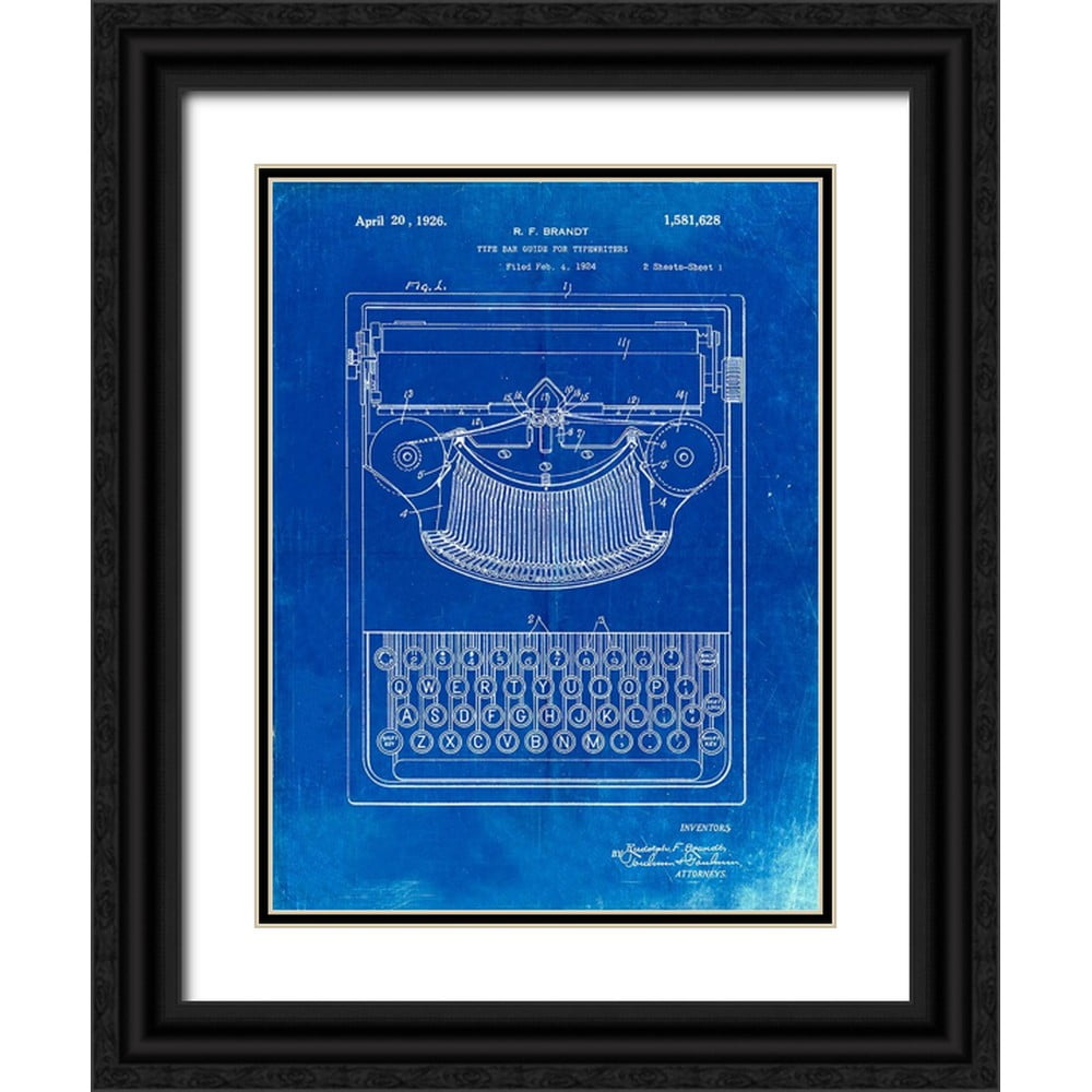 Borders, Cole 19x24 Black Ornate Wood Framed with Double Matting Museum ...