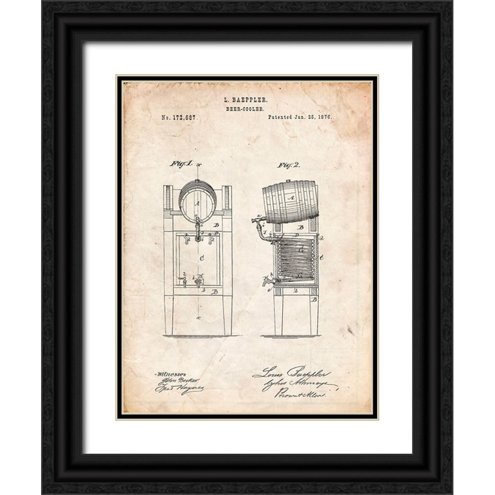Borders, Cole 19x24 Black Ornate Wood Framed with Double Matting Museum ...