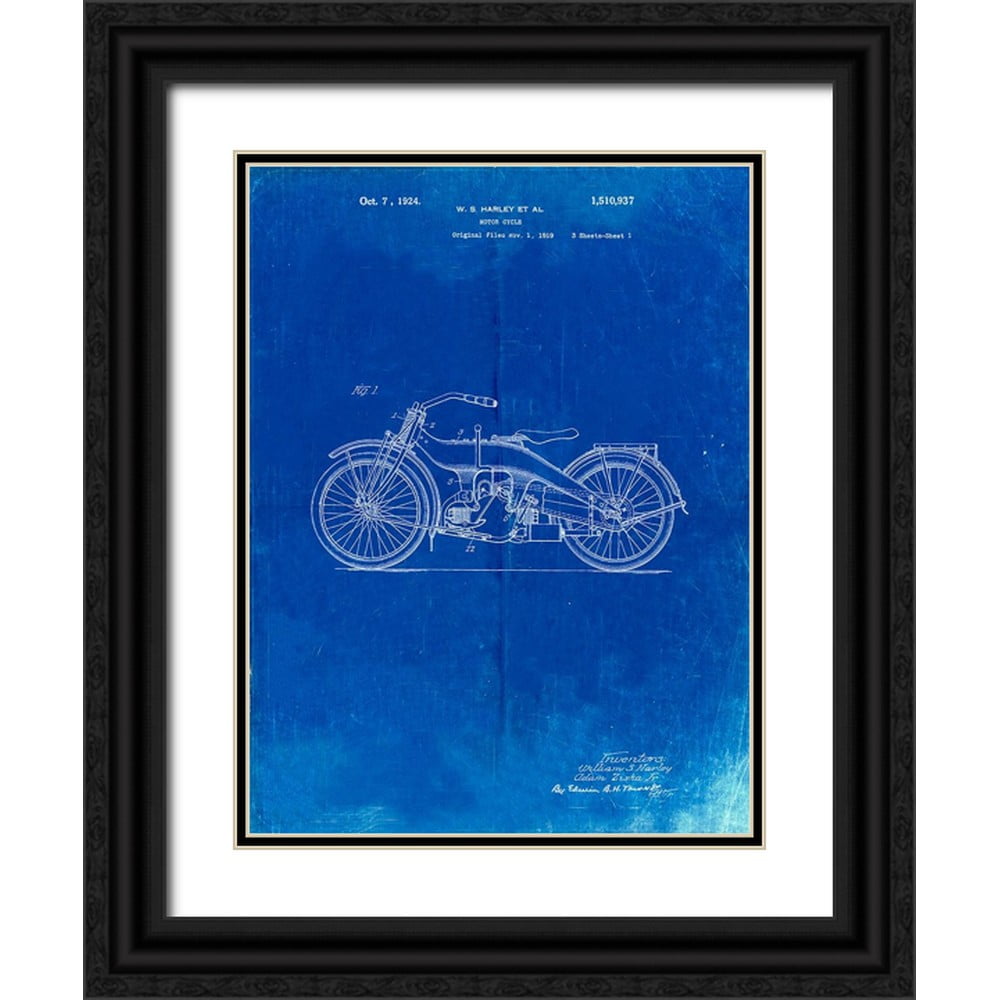 Borders, Cole 19x24 Black Ornate Wood Framed with Double Matting Museum ...