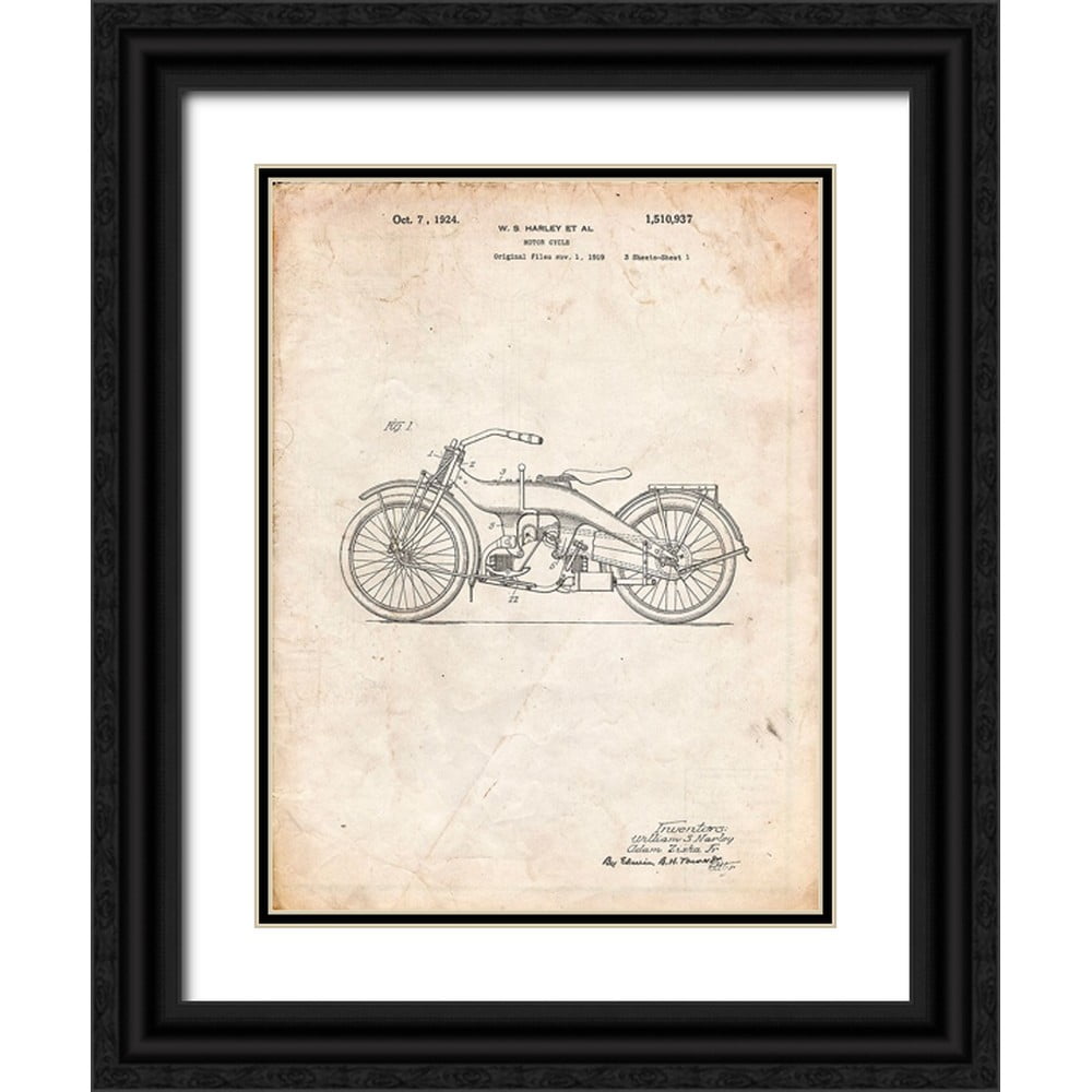 Borders, Cole 19x24 Black Ornate Wood Framed with Double Matting Museum ...