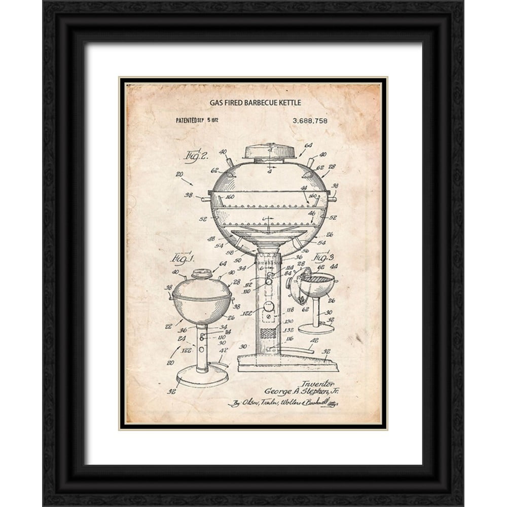 Borders, Cole 19x24 Black Ornate Wood Framed with Double Matting Museum ...