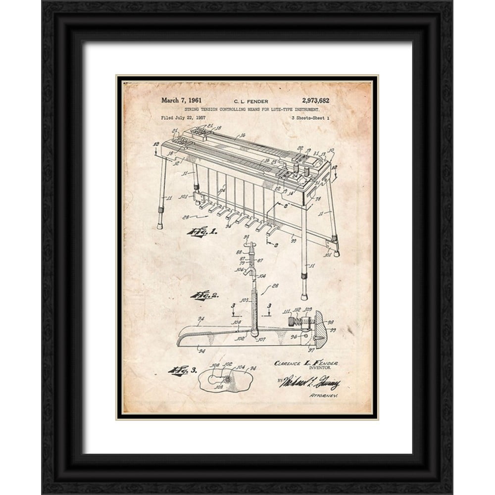 Borders, Cole 19x24 Black Ornate Wood Framed with Double Matting Museum ...