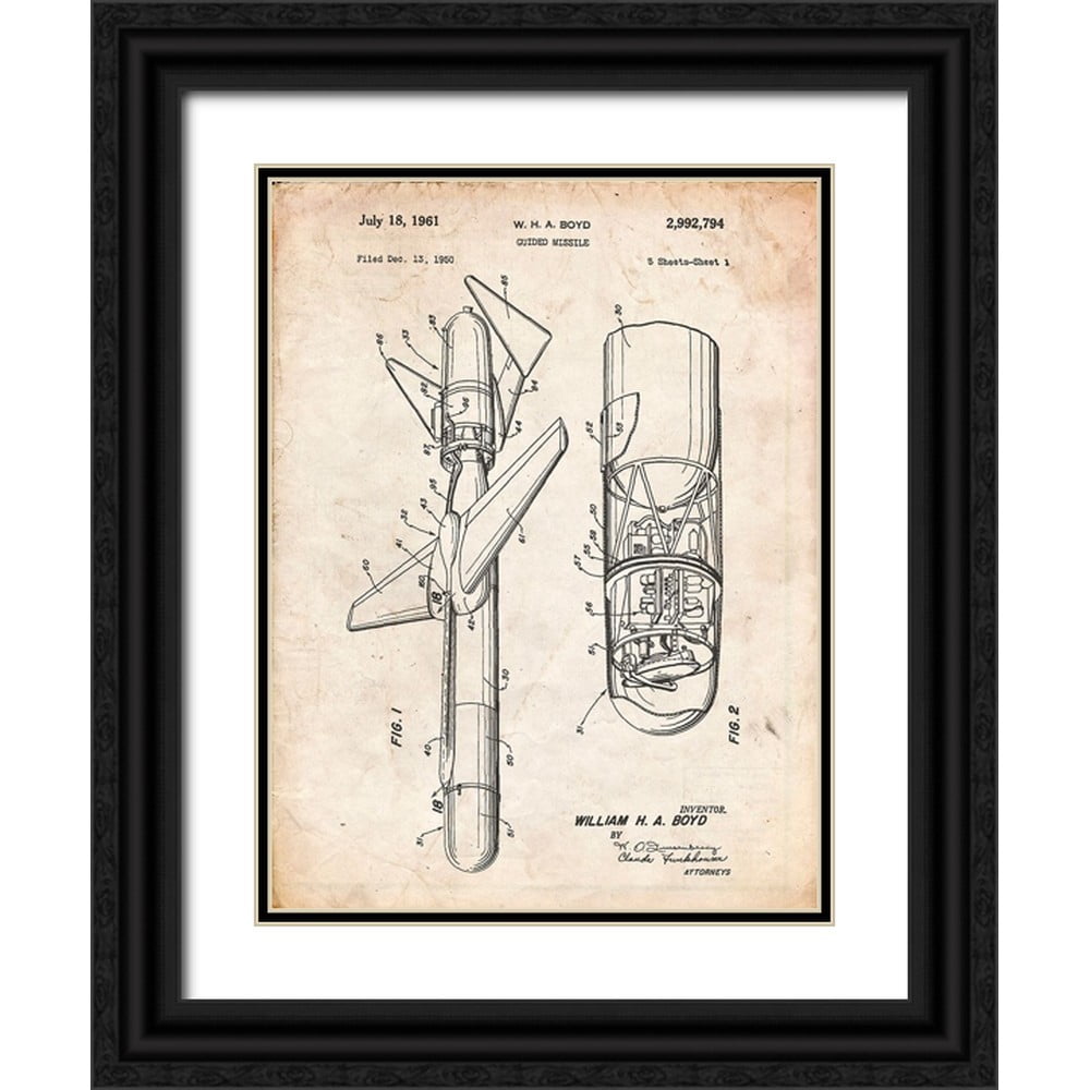 Borders, Cole 19x24 Black Ornate Wood Framed with Double Matting Museum ...