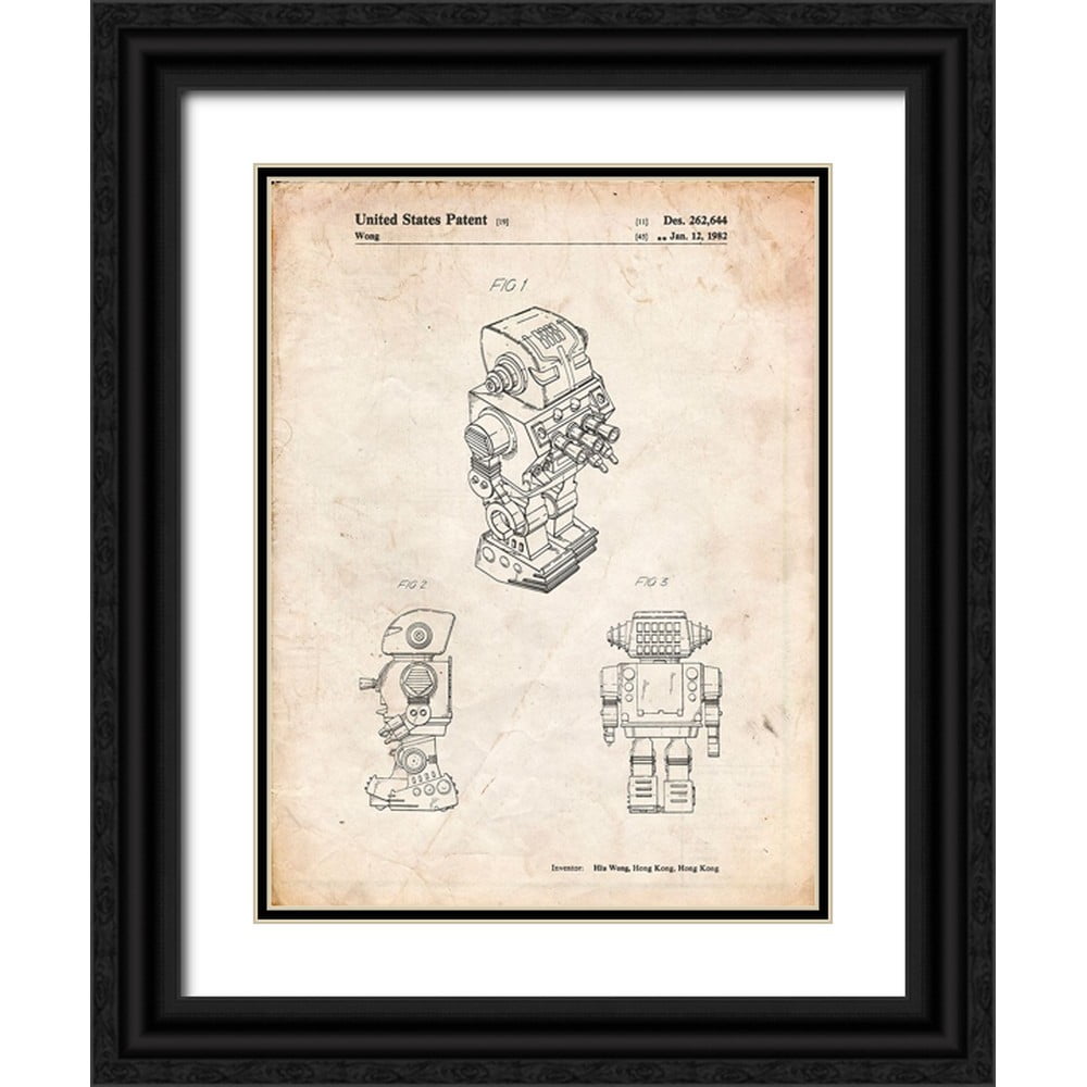 Borders, Cole 19x24 Black Ornate Wood Framed with Double Matting Museum ...