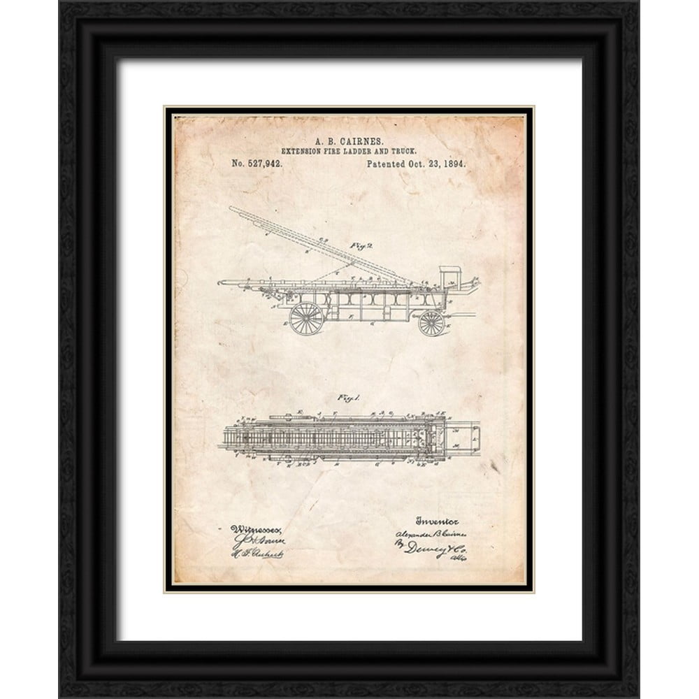 Borders, Cole 19x24 Black Ornate Wood Framed with Double Matting Museum ...