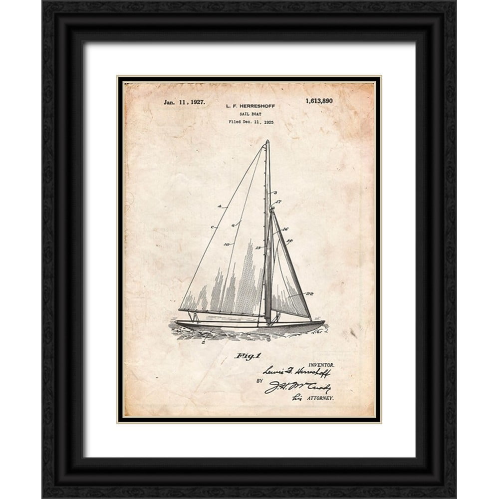 Borders, Cole 19x24 Black Ornate Wood Framed with Double Matting Museum ...