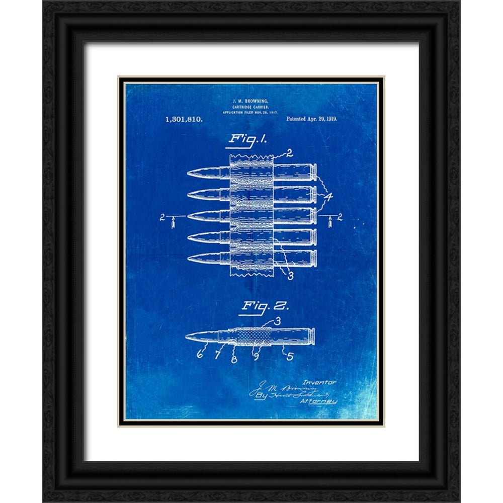 Borders, Cole 19x24 Black Ornate Wood Framed with Double Matting Museum ...