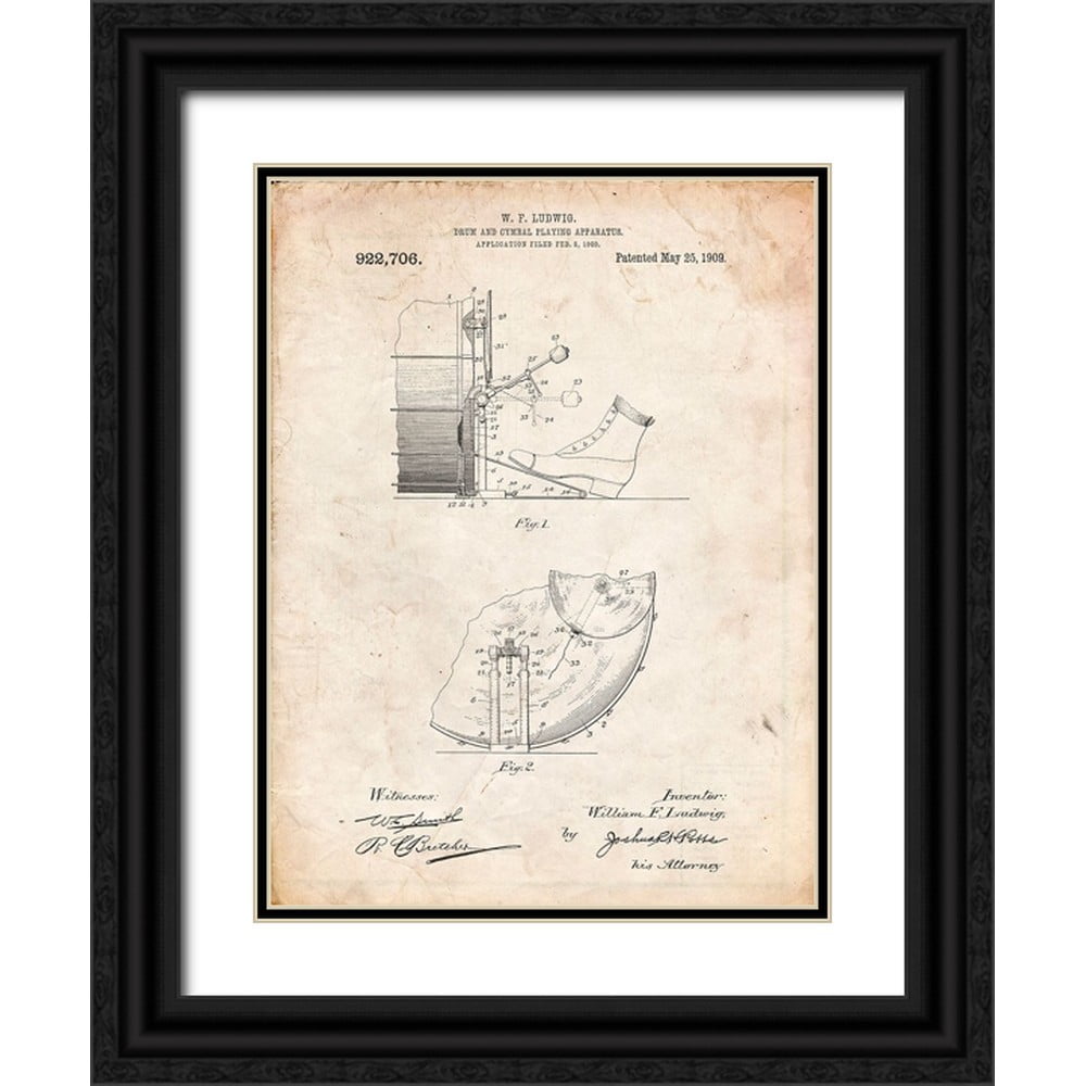 Borders, Cole 19x24 Black Ornate Wood Framed with Double Matting Museum ...