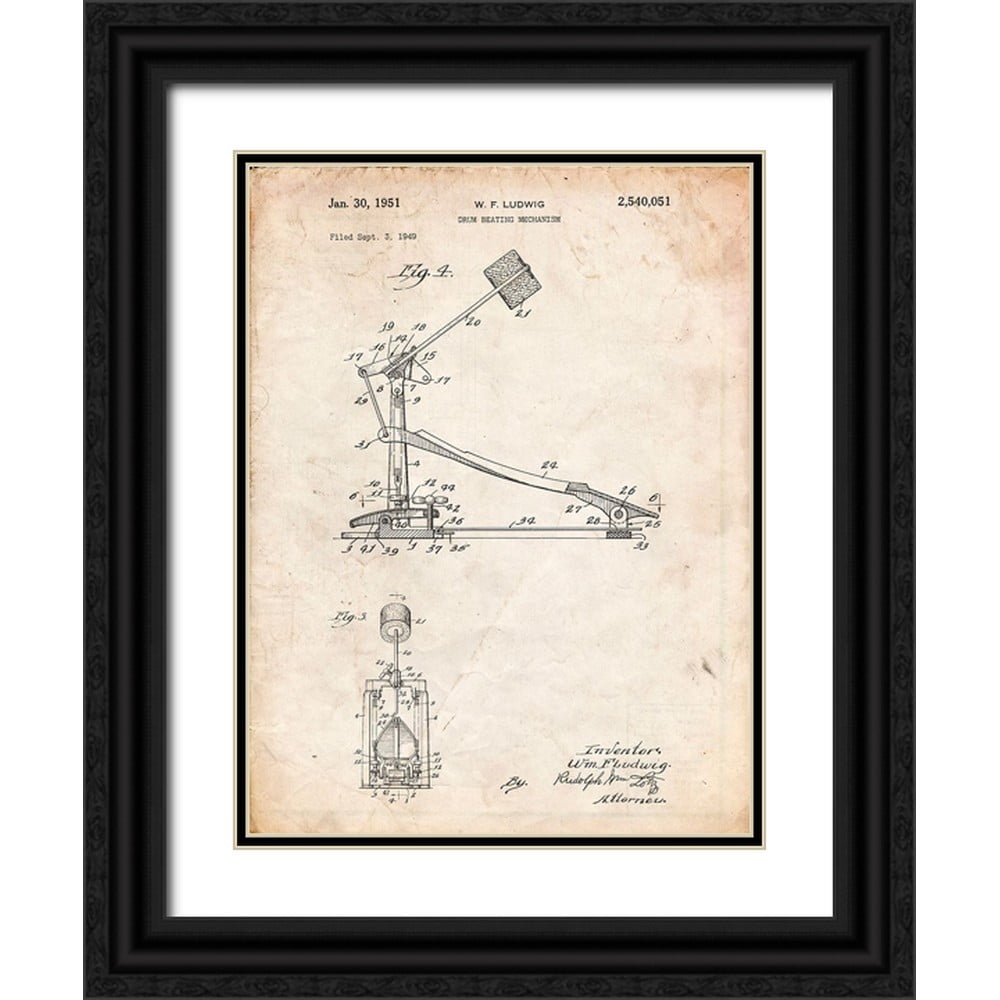 Borders, Cole 19x24 Black Ornate Wood Framed with Double Matting Museum ...