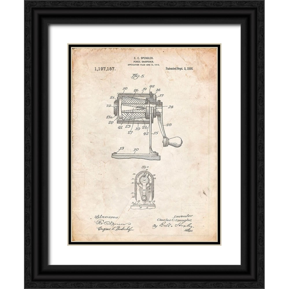 Borders, Cole 19x24 Black Ornate Wood Framed with Double Matting Museum ...