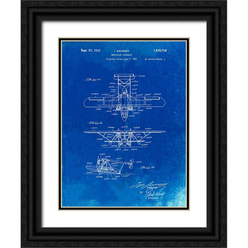 Borders, Cole 19x24 Black Ornate Wood Framed with Double Matting Museum ...