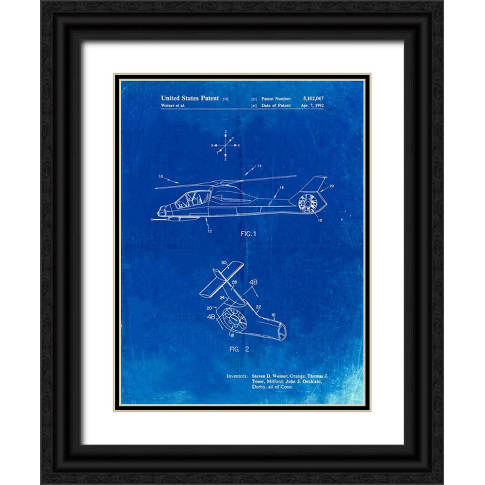 Borders, Cole 19x24 Black Ornate Wood Framed with Double Matting Museum ...