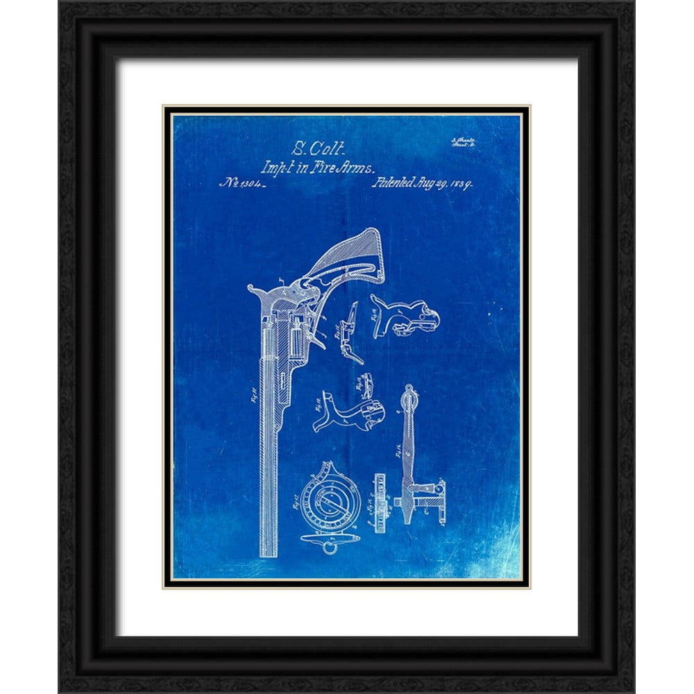 Borders, Cole 19x24 Black Ornate Wood Framed with Double Matting Museum ...