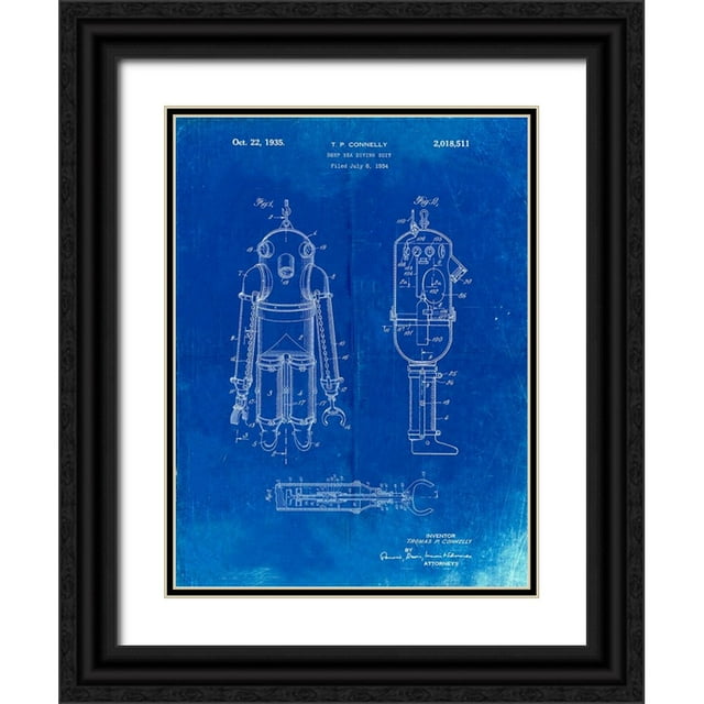 Borders, Cole 19x24 Black Ornate Wood Framed with Double Matting Museum ...