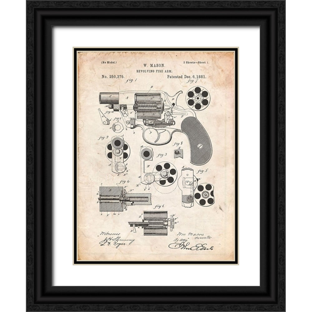 Borders, Cole 19x24 Black Ornate Wood Framed with Double Matting Museum ...