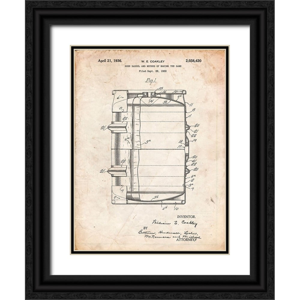 Borders, Cole 19x24 Black Ornate Wood Framed with Double Matting Museum ...