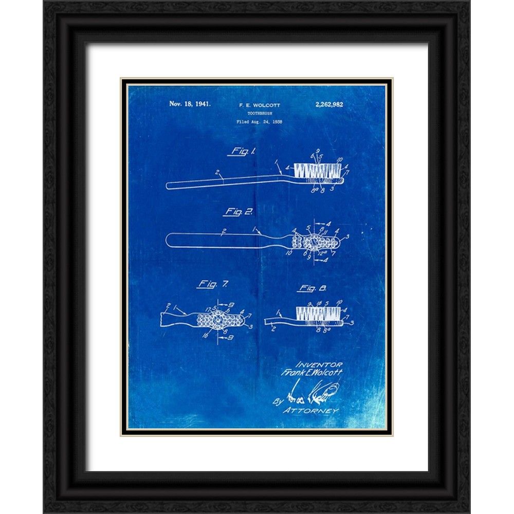 Borders, Cole 19x24 Black Ornate Wood Framed with Double Matting Museum ...