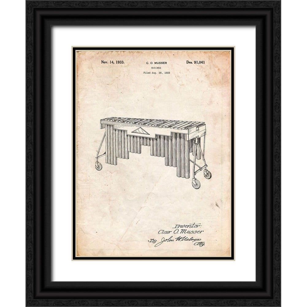 Borders, Cole 19x24 Black Ornate Wood Framed with Double Matting Museum ...