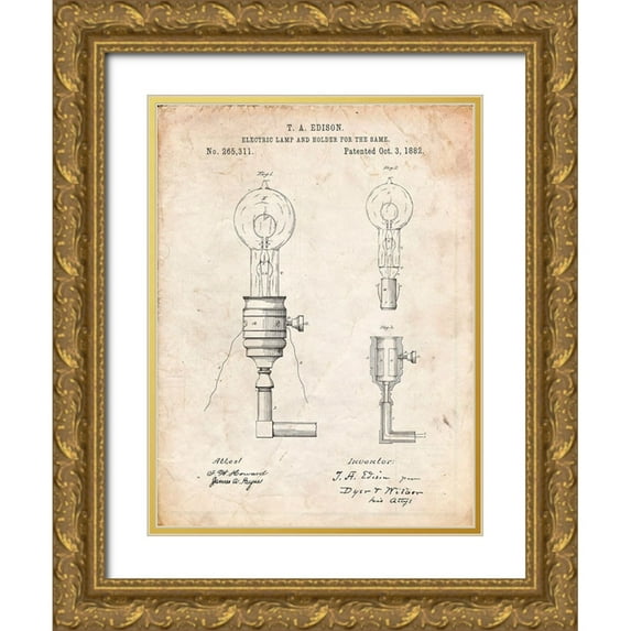 Borders, Cole 19x24 Gold Ornate Wood Framed with Double Matting Museum ...