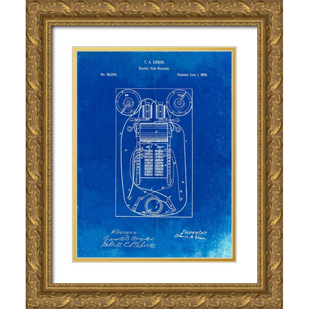 Borders, Cole 19x24 Gold Ornate Wood Framed with Double Matting Museum ...