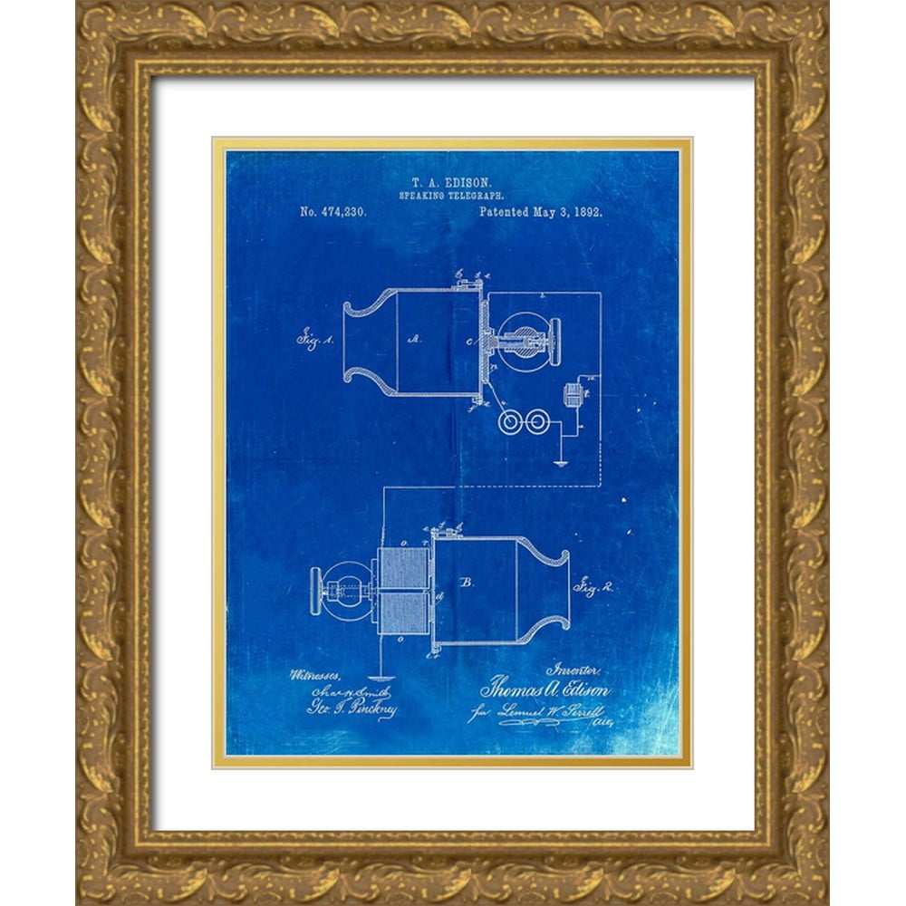 Borders, Cole 19x24 Gold Ornate Wood Framed with Double Matting Museum ...