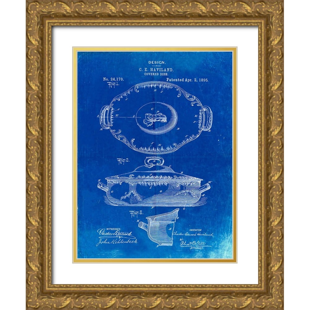 Borders, Cole 19x24 Gold Ornate Wood Framed with Double Matting Museum ...