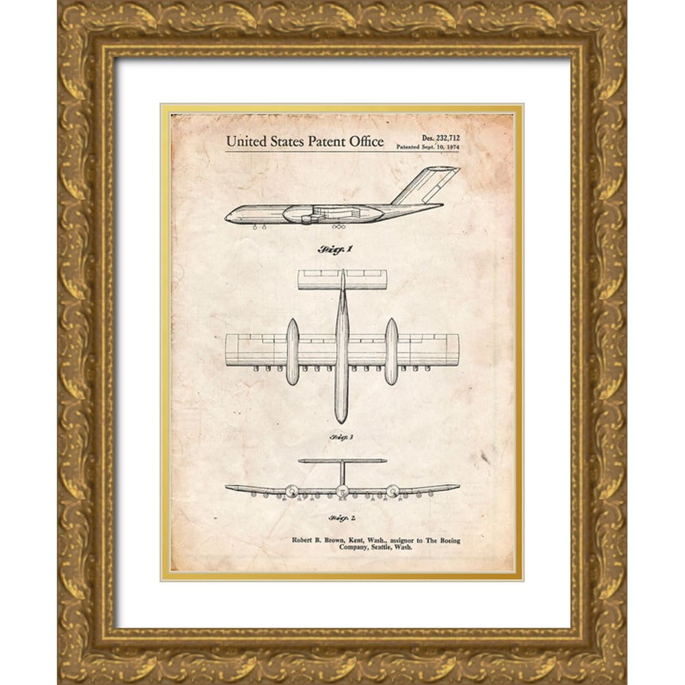 Borders, Cole 19x24 Gold Ornate Wood Framed with Double Matting Museum ...