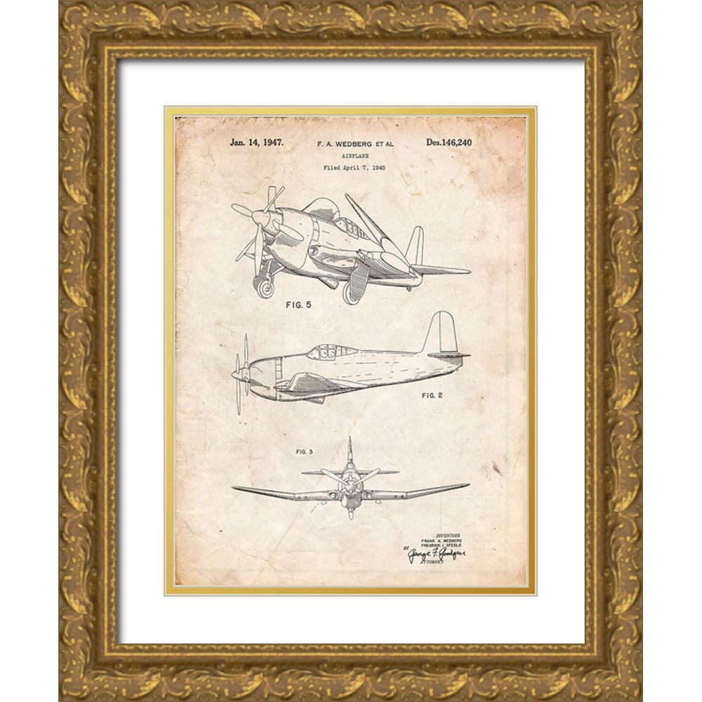 Borders, Cole 19x24 Gold Ornate Wood Framed with Double Matting Museum ...