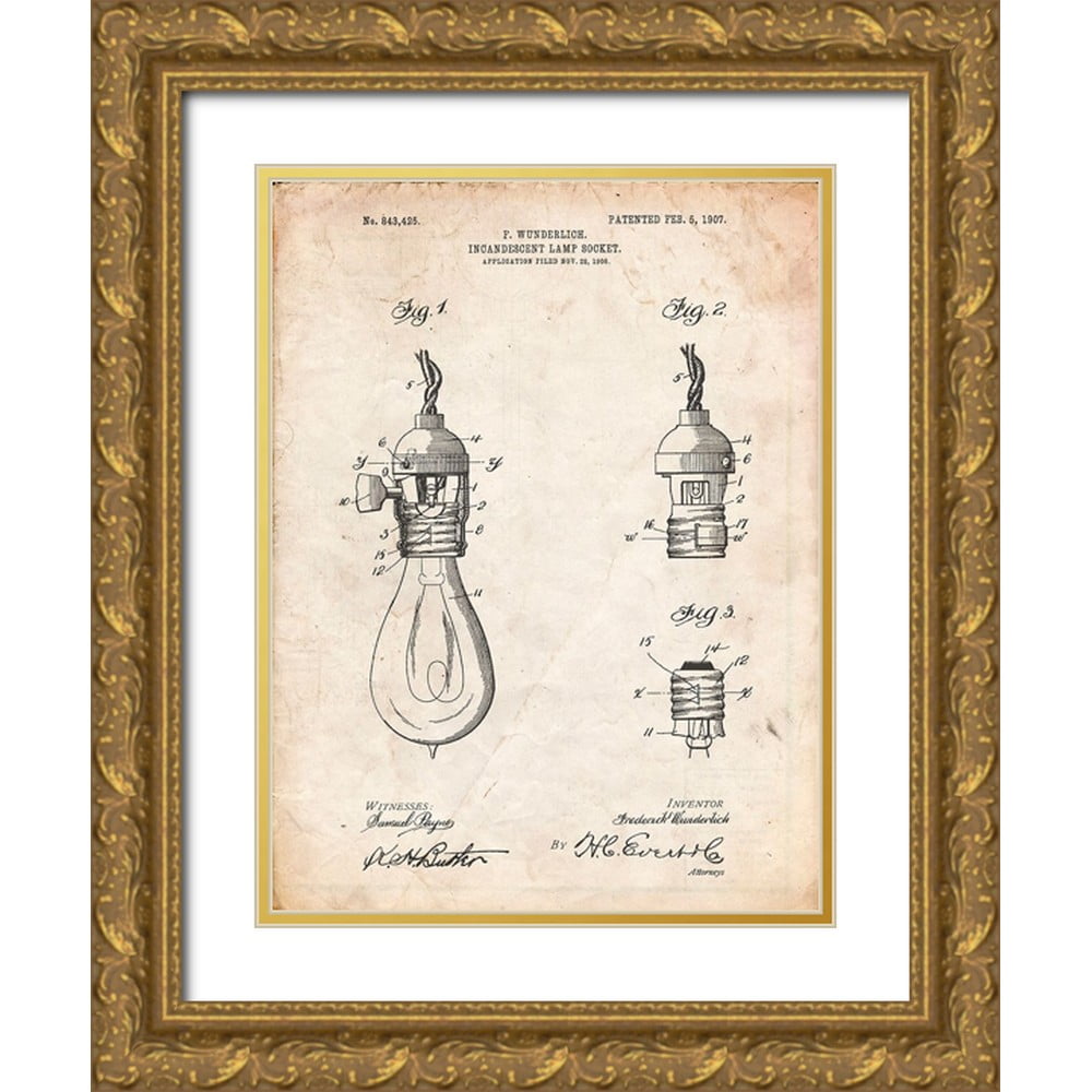 Borders, Cole 19x24 Gold Ornate Wood Framed with Double Matting Museum ...