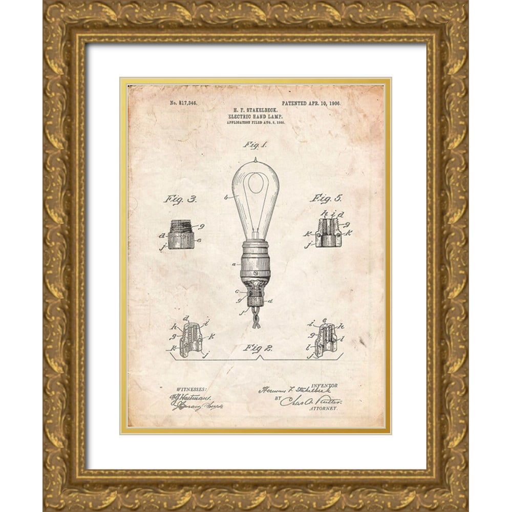 Borders, Cole 19x24 Gold Ornate Wood Framed with Double Matting Museum ...