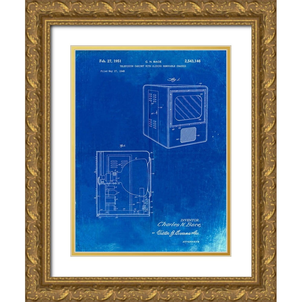 Borders, Cole 19x24 Gold Ornate Wood Framed with Double Matting Museum ...