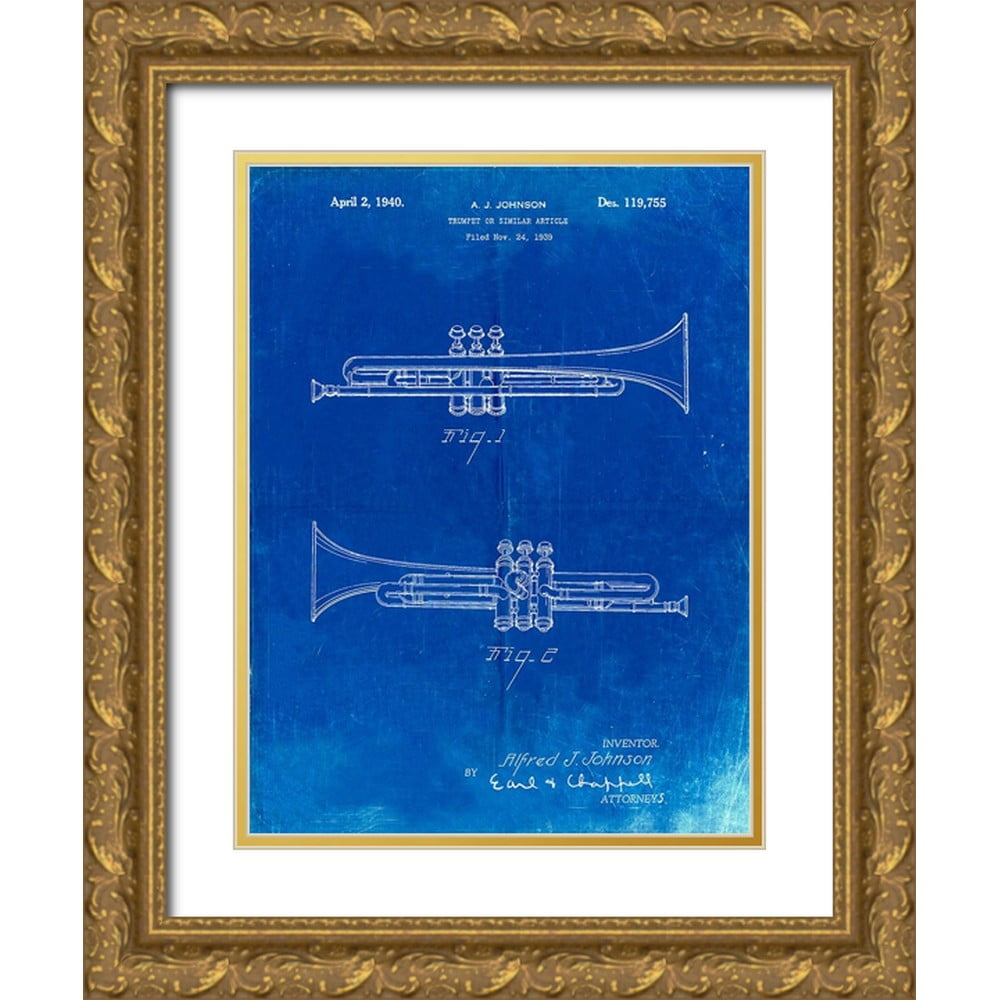 Borders, Cole 19x24 Gold Ornate Wood Framed with Double Matting Museum ...