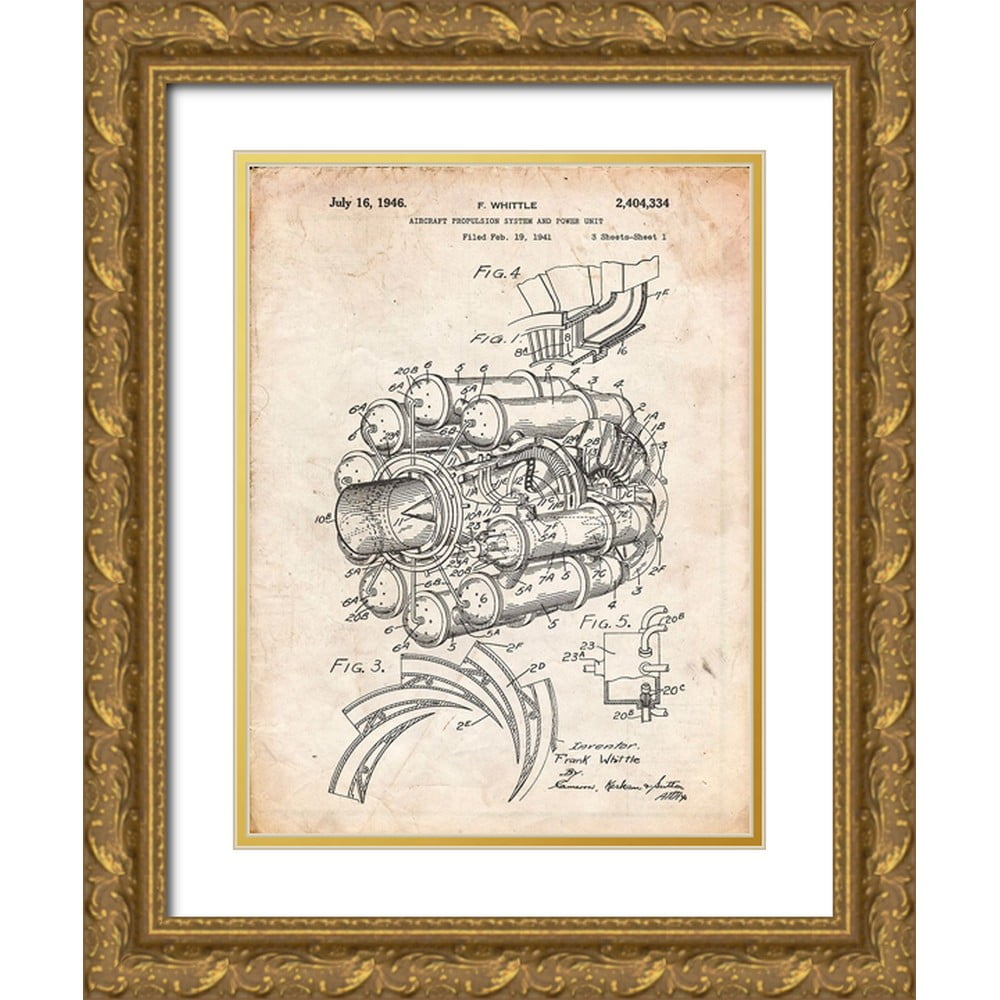 Borders, Cole 19x24 Gold Ornate Wood Framed with Double Matting Museum ...