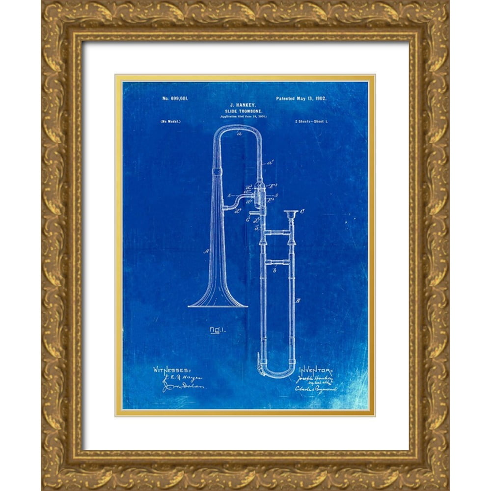 Borders, Cole 19x24 Gold Ornate Wood Framed with Double Matting Museum ...